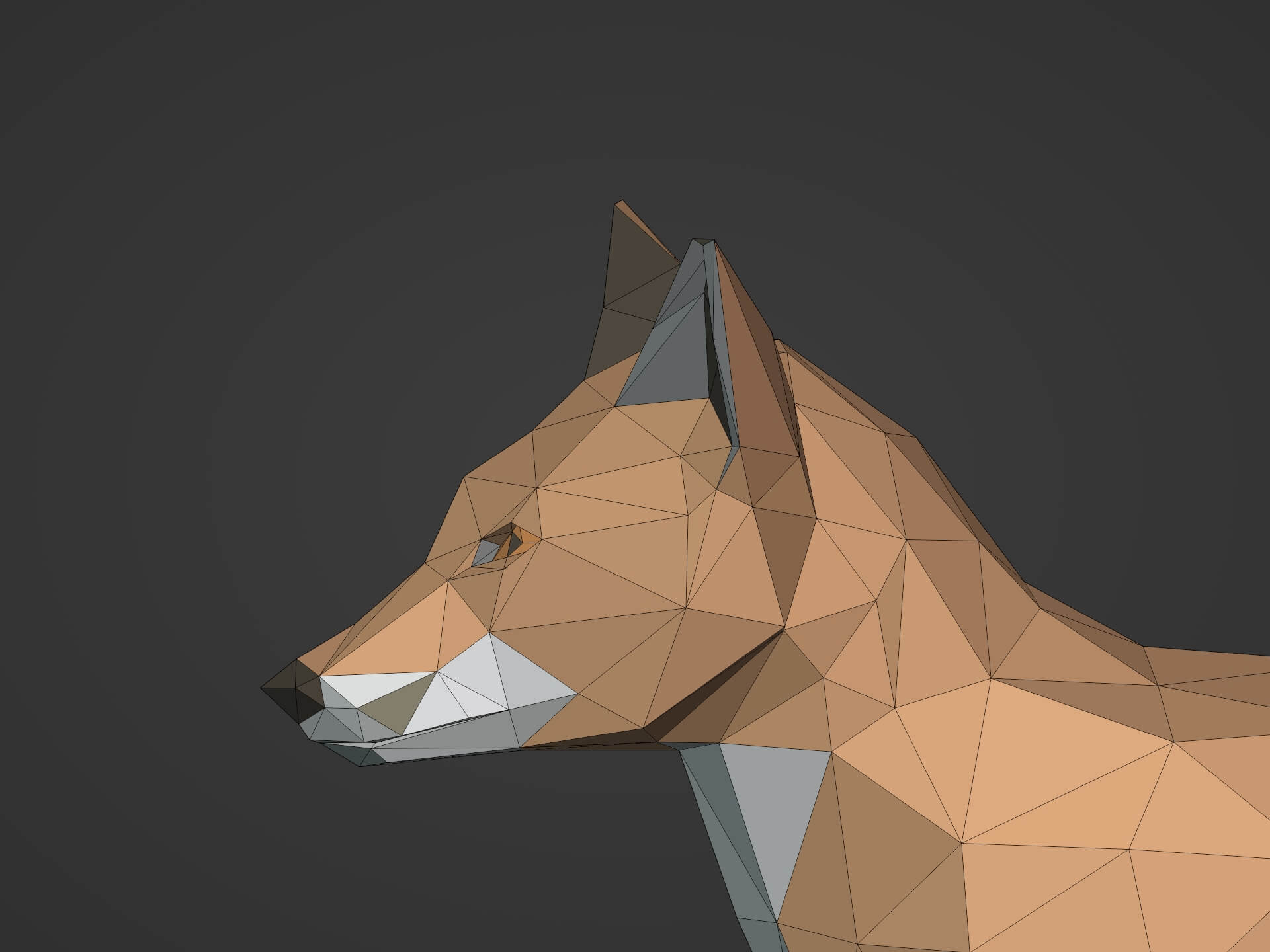 Low Poly Cartoon Red Fox - 3D Model by Ocstard