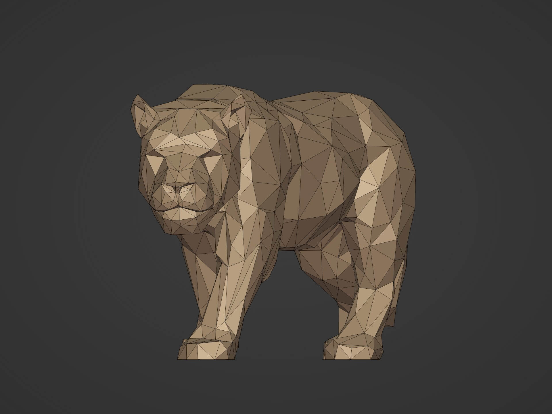 Low Poly Cartoon Tiger Figurine - Ready for 3D Printing by Ocstard