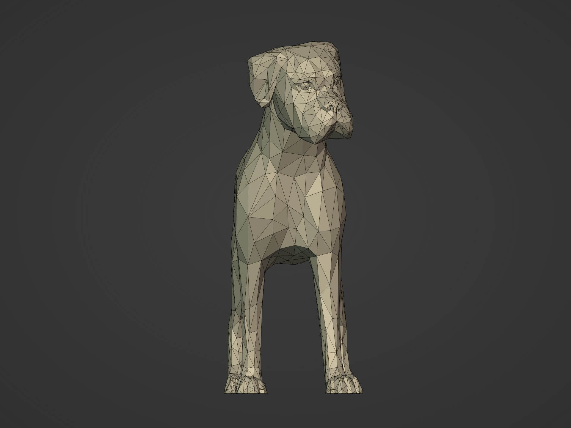 Low Poly Dog Figurine - Boxer 3D Model by Ocstard