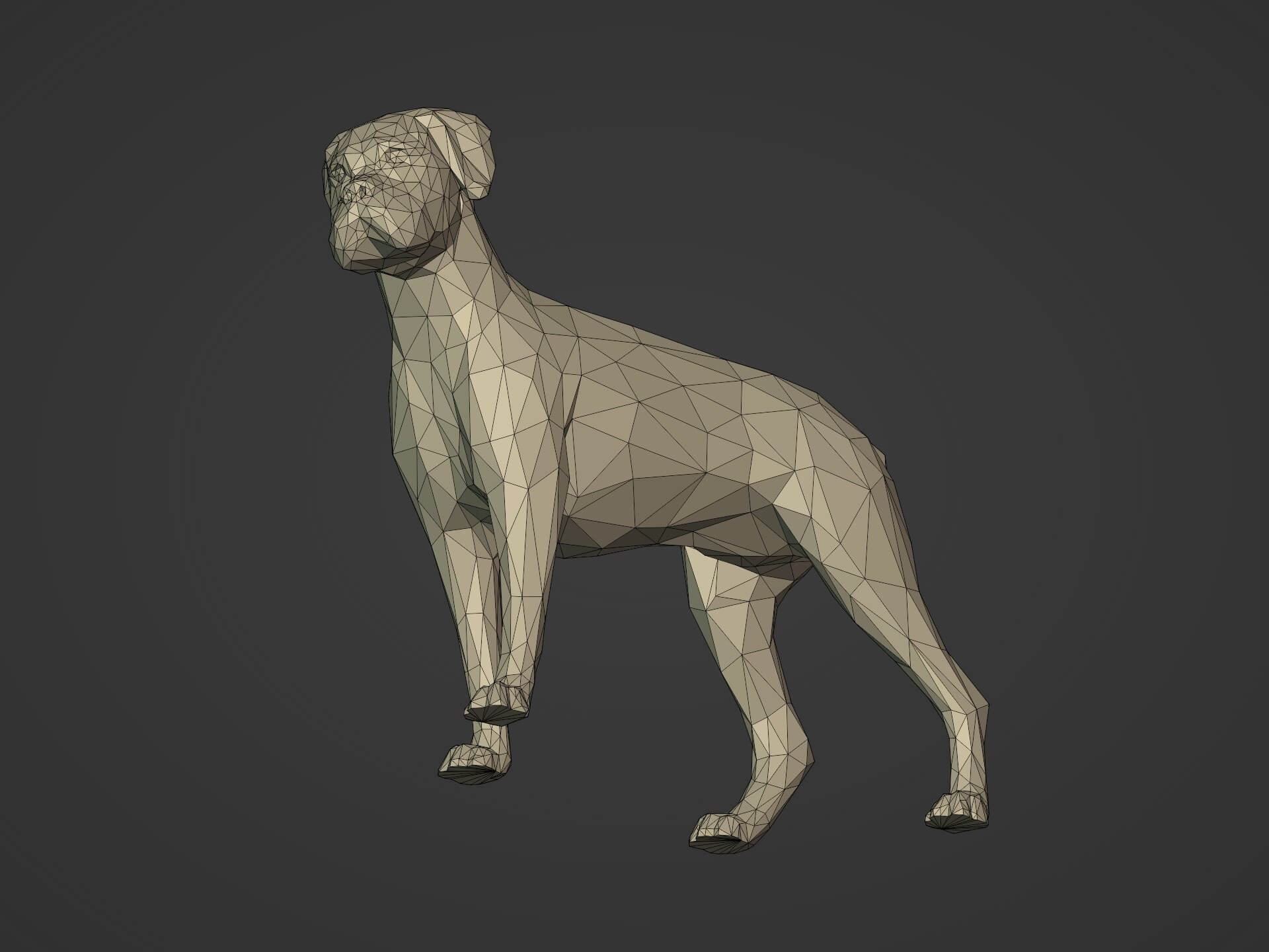Low Poly Dog Figurine - Boxer 3D Model by Ocstard