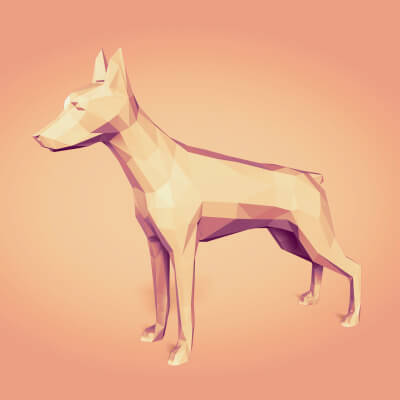 Low Poly Dog Figurine- Doberman 3D Print Model by Ocstard