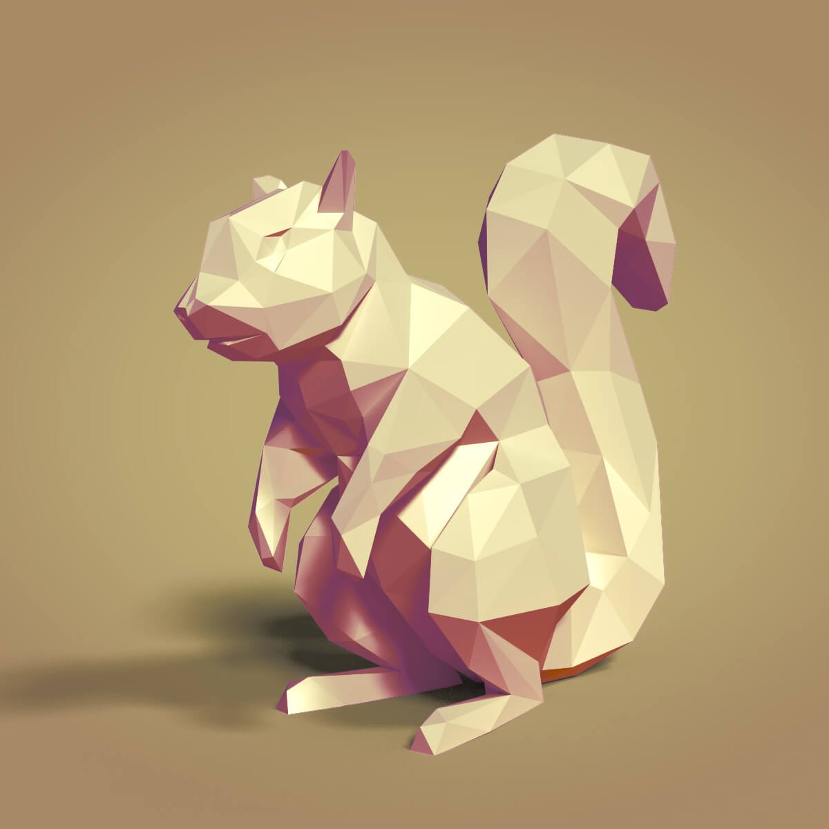 Low Poly Squirrel Figurine - 3D Model by Ocstard