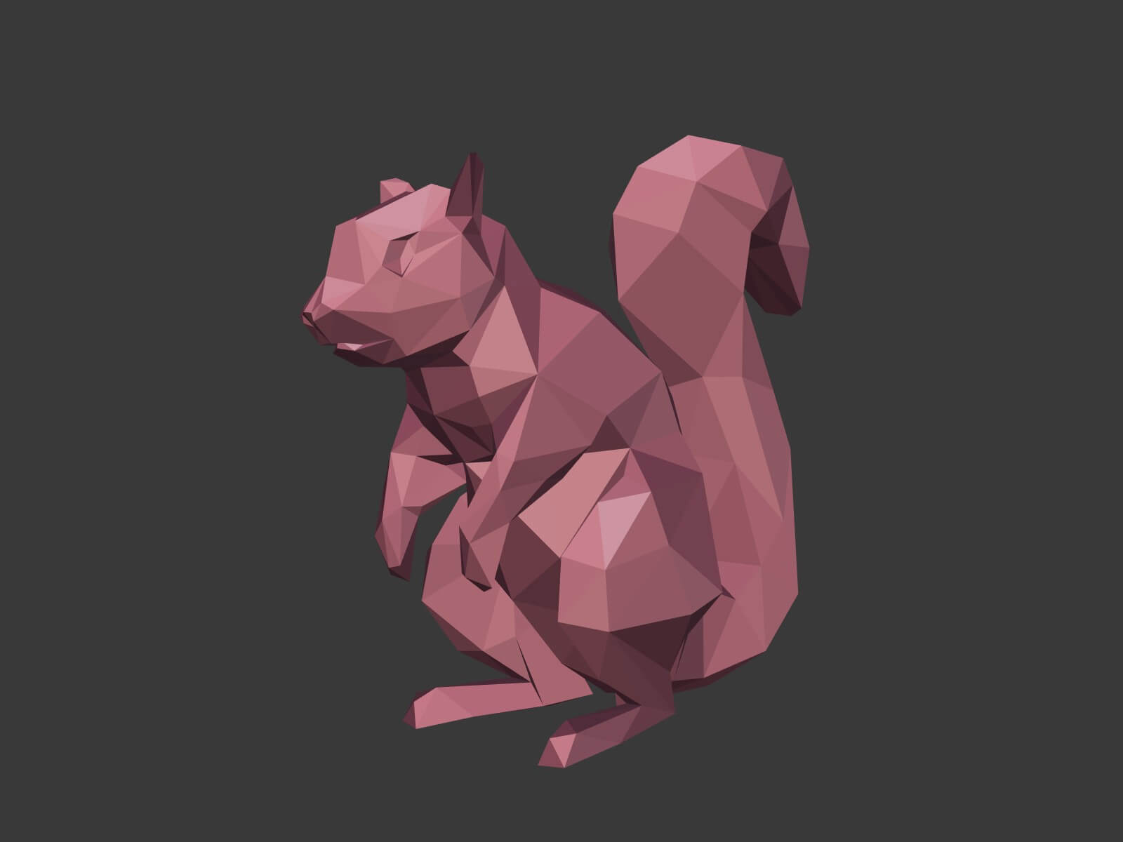 Low Poly Squirrel Figurine - 3D Model by Ocstard