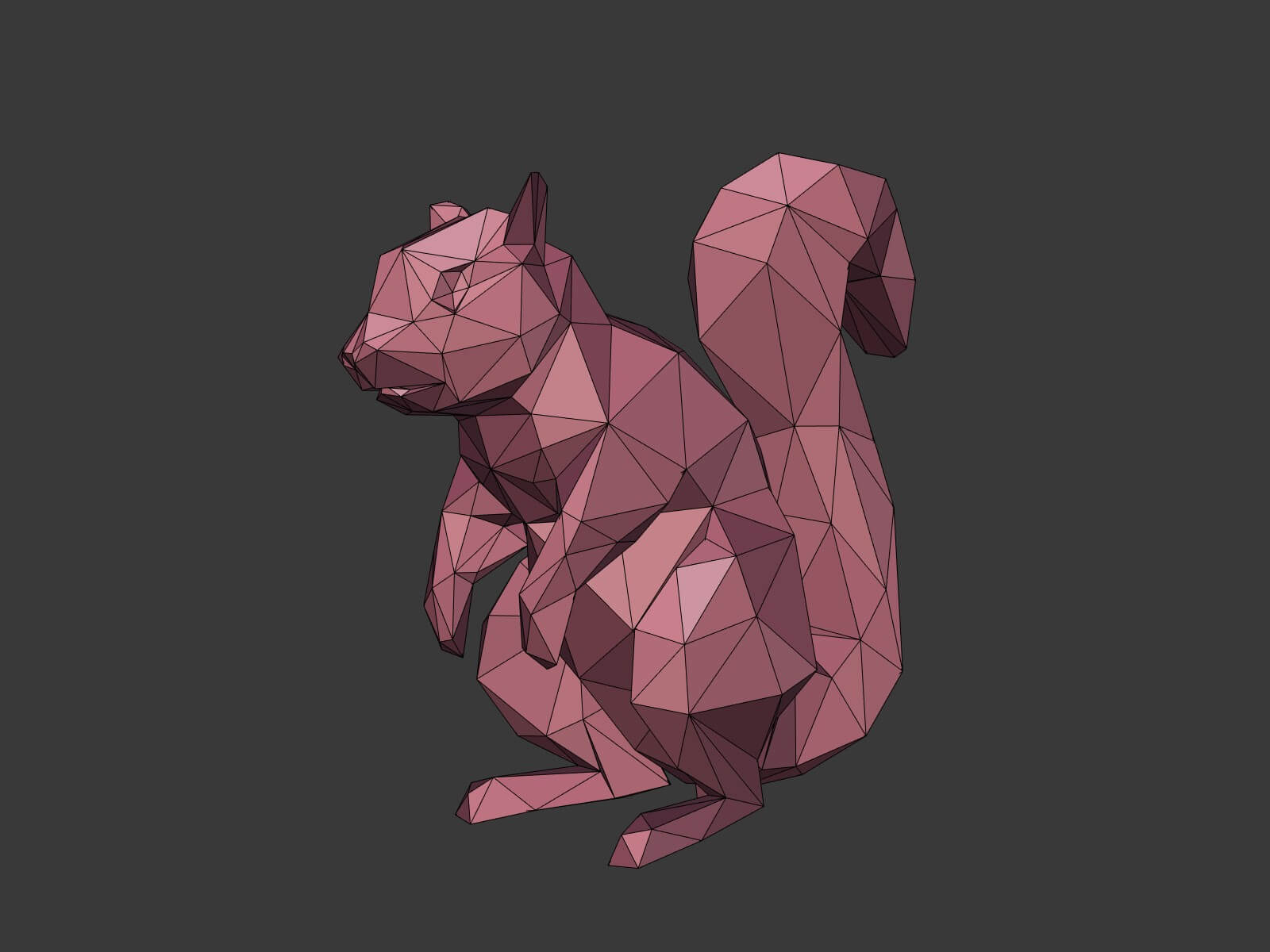 Low Poly Squirrel Figurine - 3D Model by Ocstard