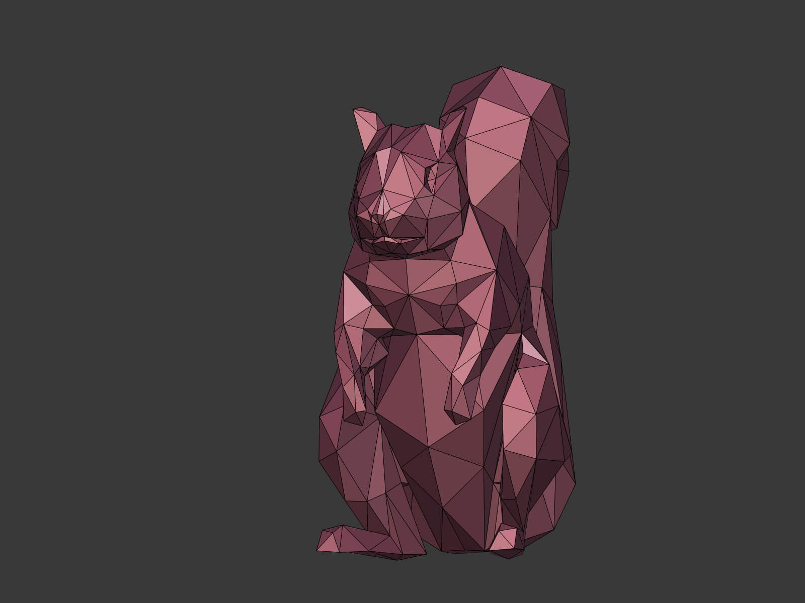 Low Poly Squirrel Figurine - 3D Model by Ocstard