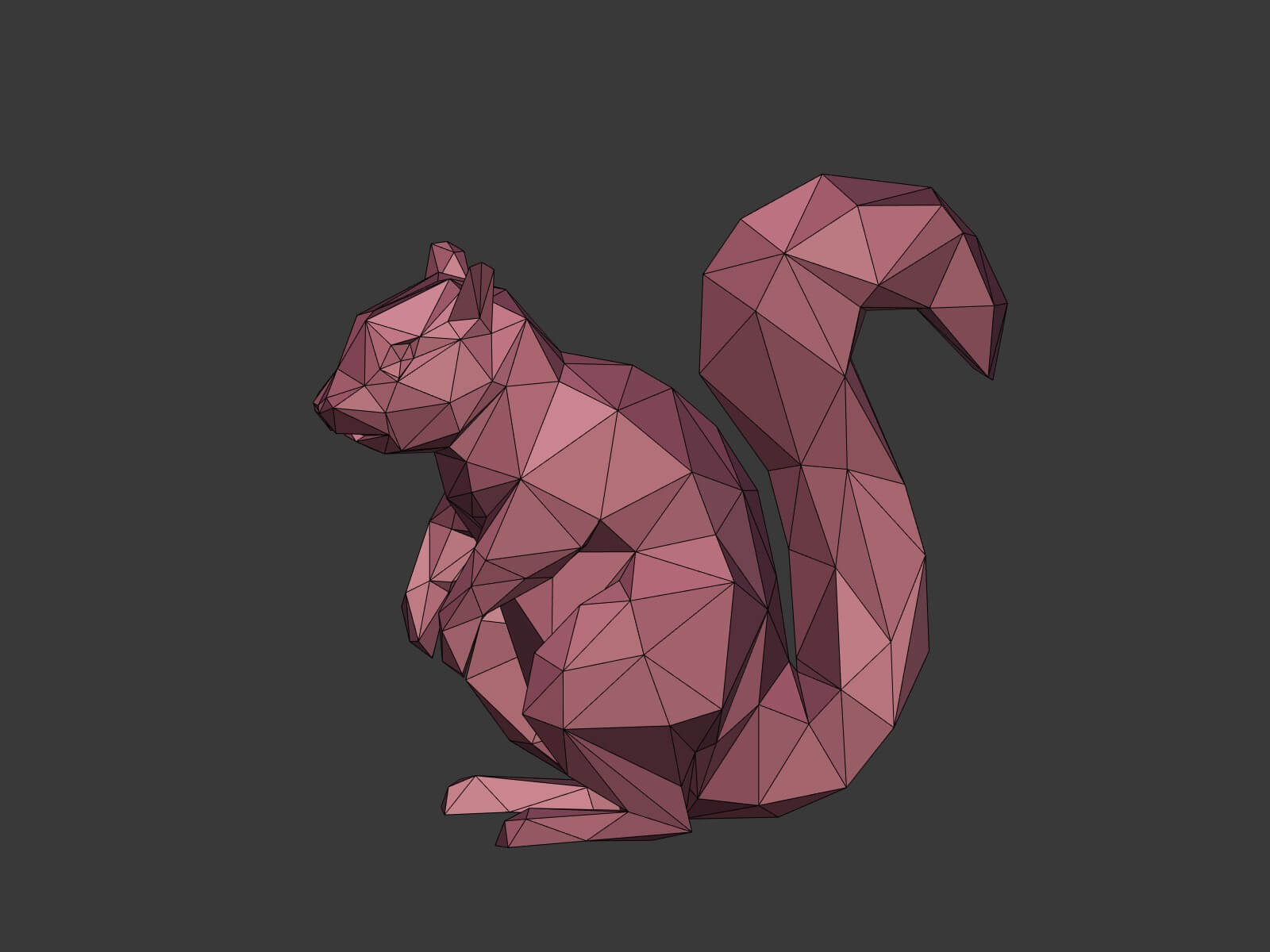 Low Poly Squirrel Figurine - 3D Model by Ocstard