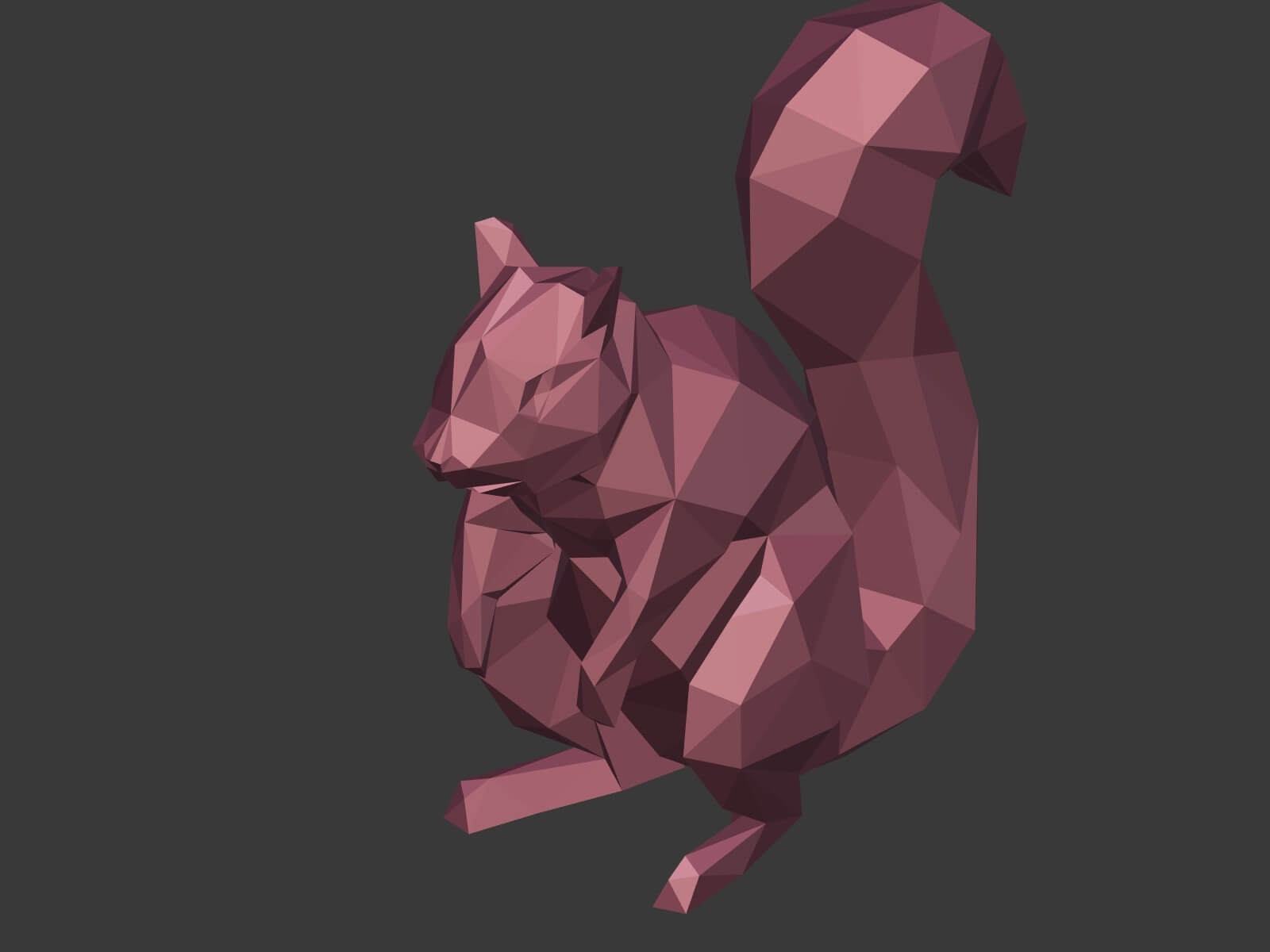 Low Poly Squirrel Figurine - 3D Model by Ocstard