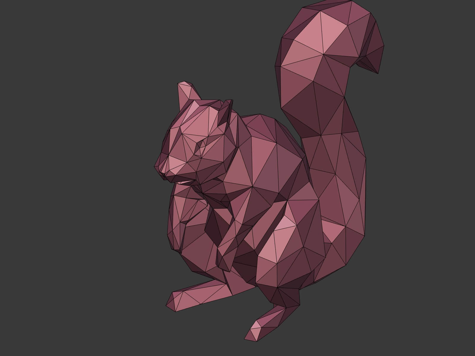 Low Poly Squirrel Figurine - 3D Model by Ocstard