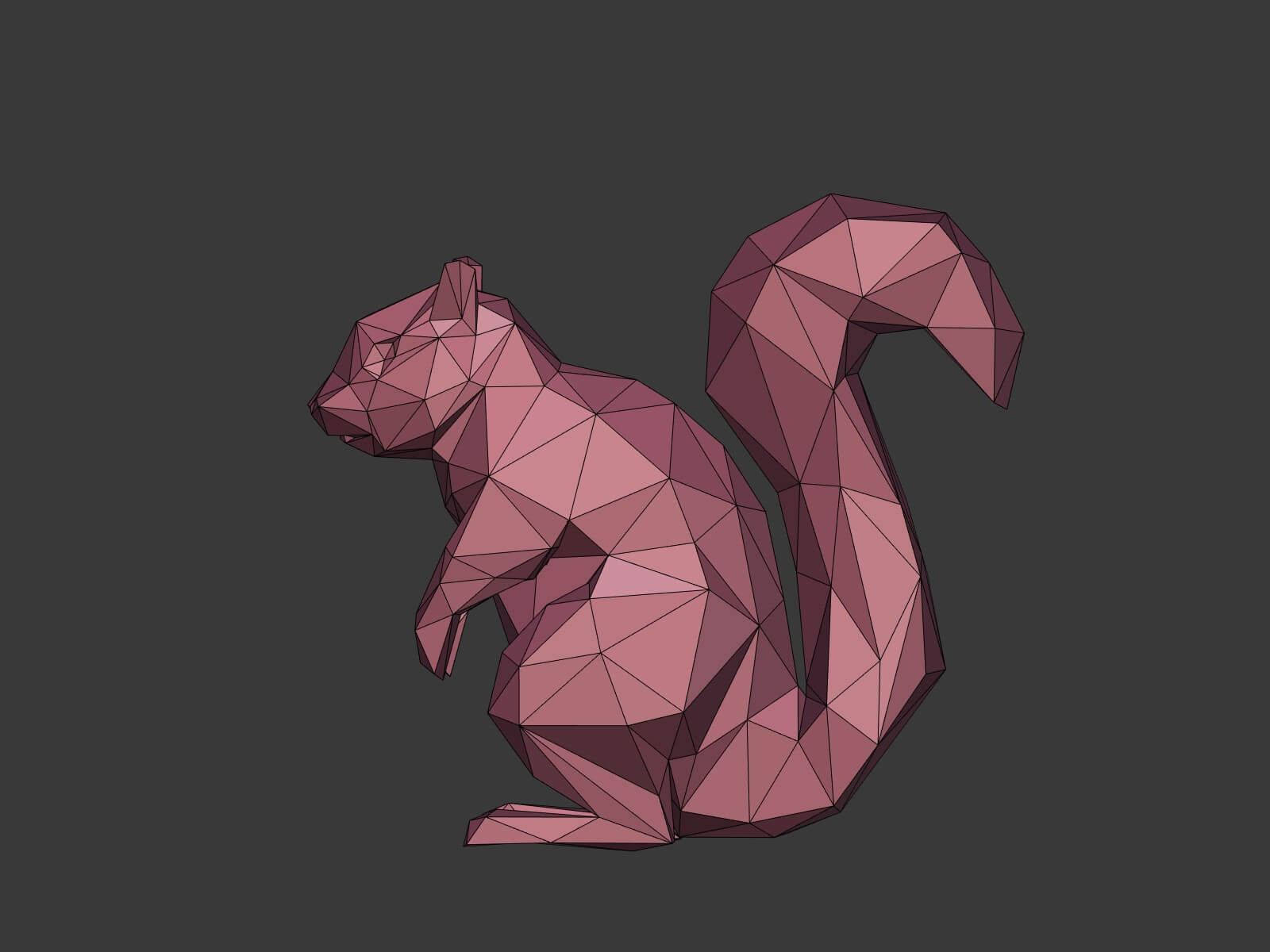 Low Poly Squirrel Figurine - 3D Model by Ocstard