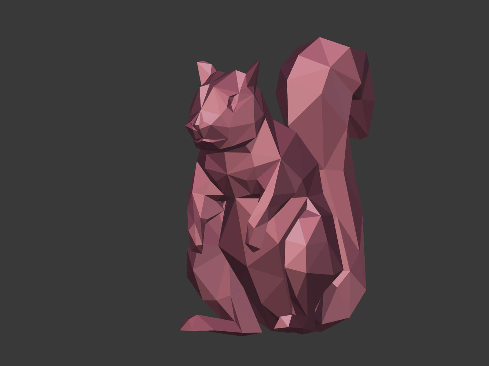 Low Poly Squirrel Figurine - 3D Print Model by Ocstard