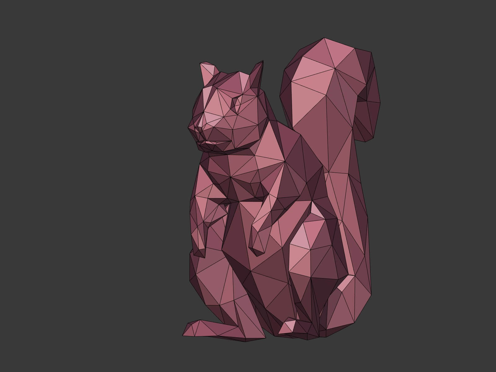 Low Poly Squirrel Figurine - 3D Model by Ocstard