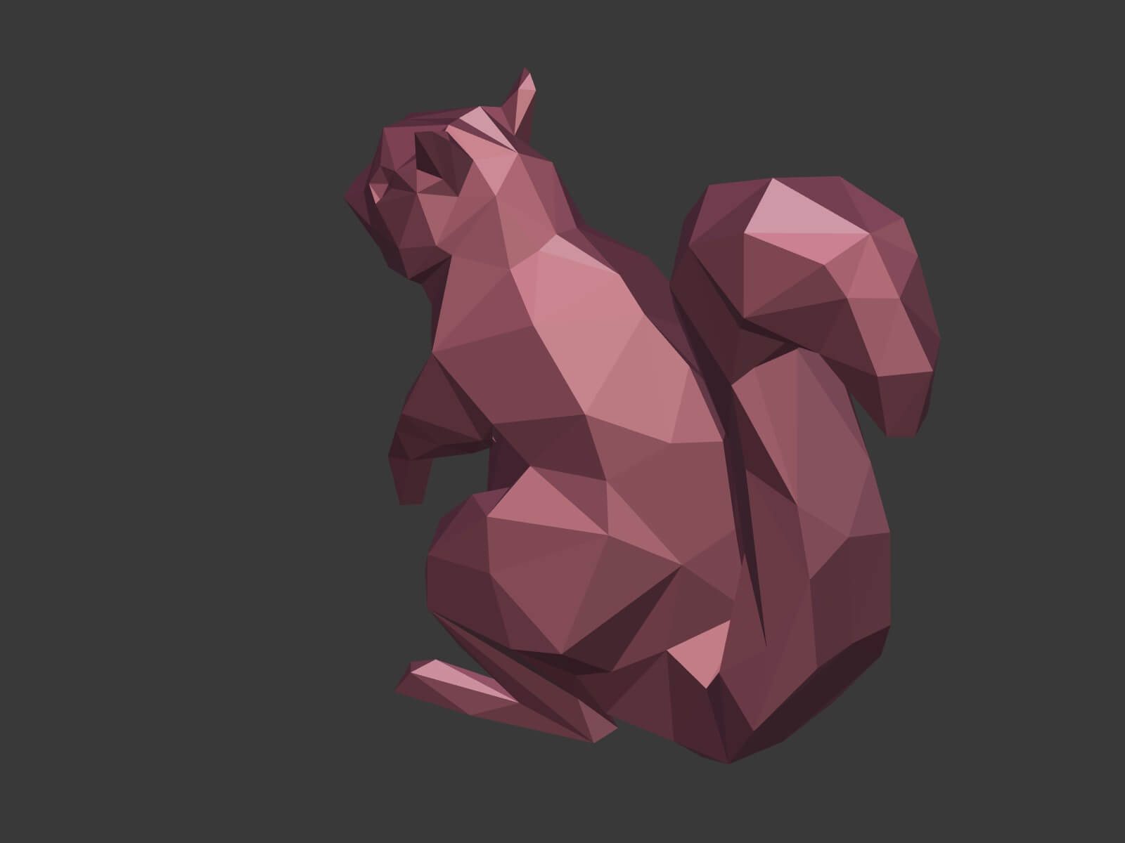 Low Poly Squirrel Figurine - 3D Print Model by Ocstard