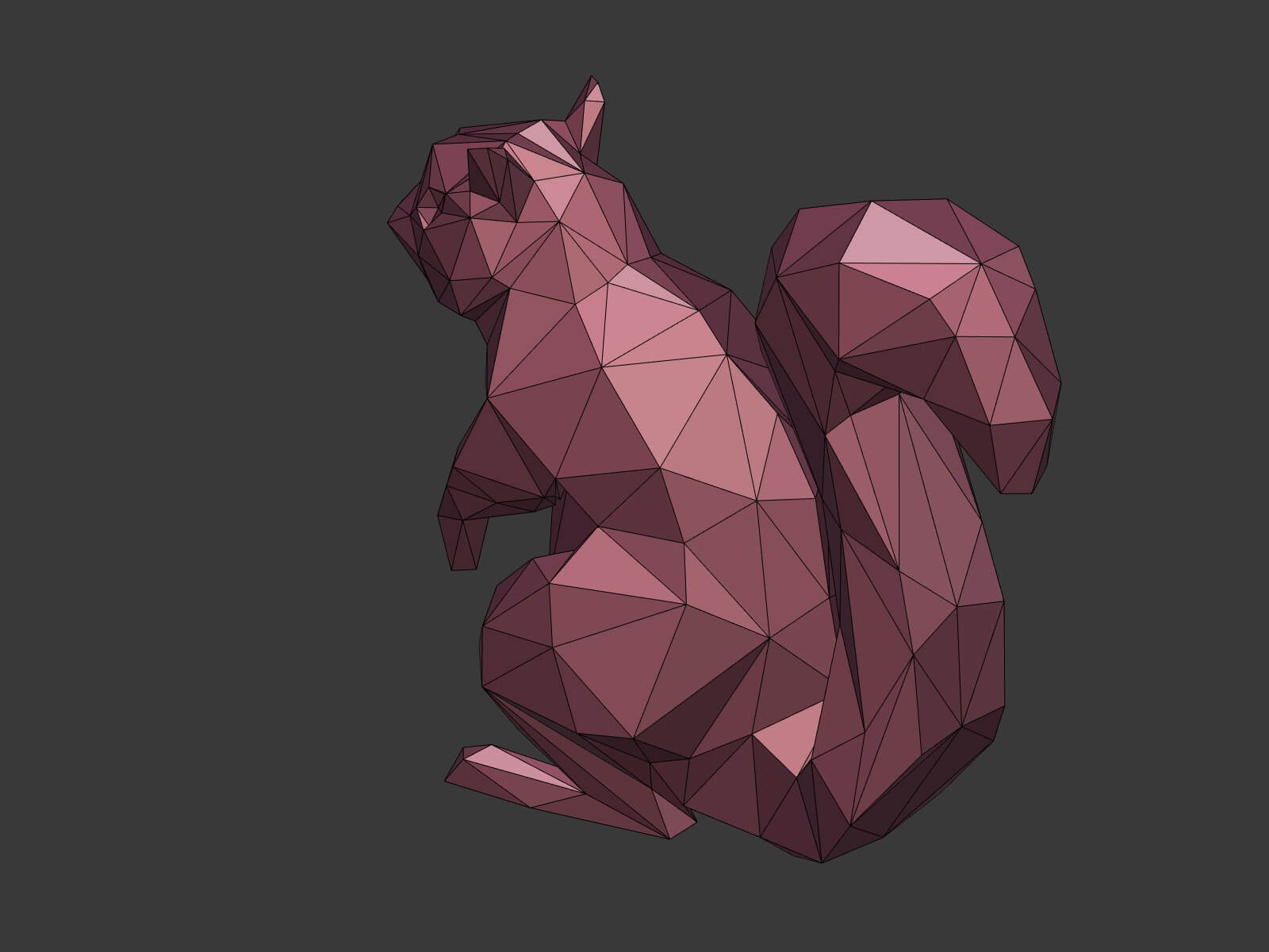 Low Poly Squirrel Figurine - 3D Print Model by Ocstard