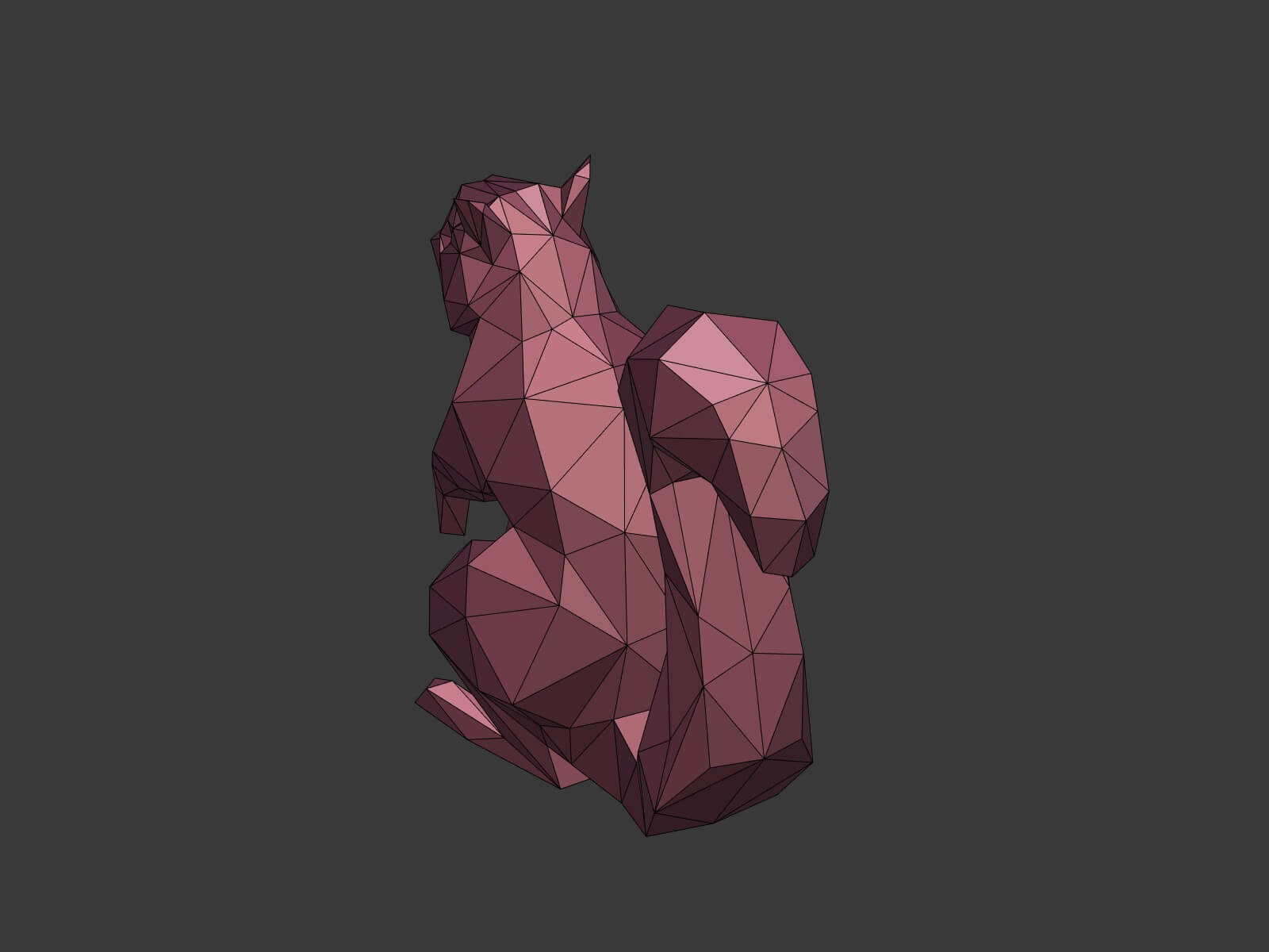 Low Poly Squirrel Figurine - 3D Print Model by Ocstard
