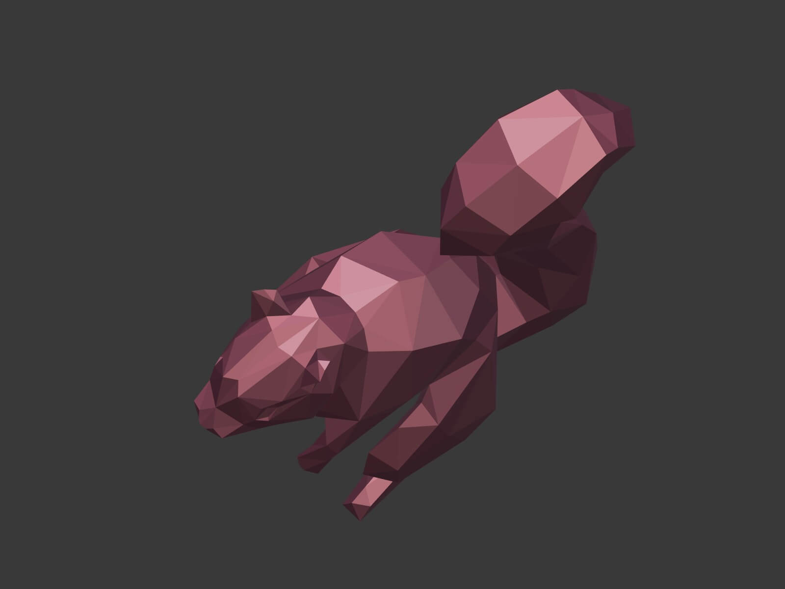 Low Poly Squirrel Figurine - 3D Model by Ocstard