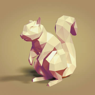 Low Poly Squirrel Figurine - 3D Model by Ocstard