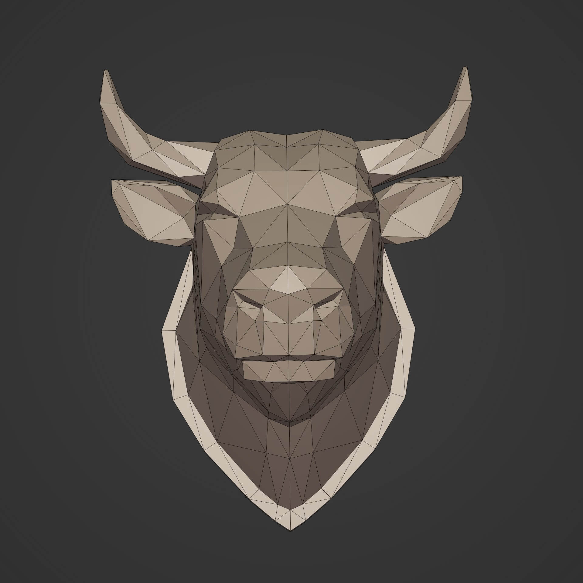 Low Poly Bull Statue -- Ready for 3D Printing by Ocstard