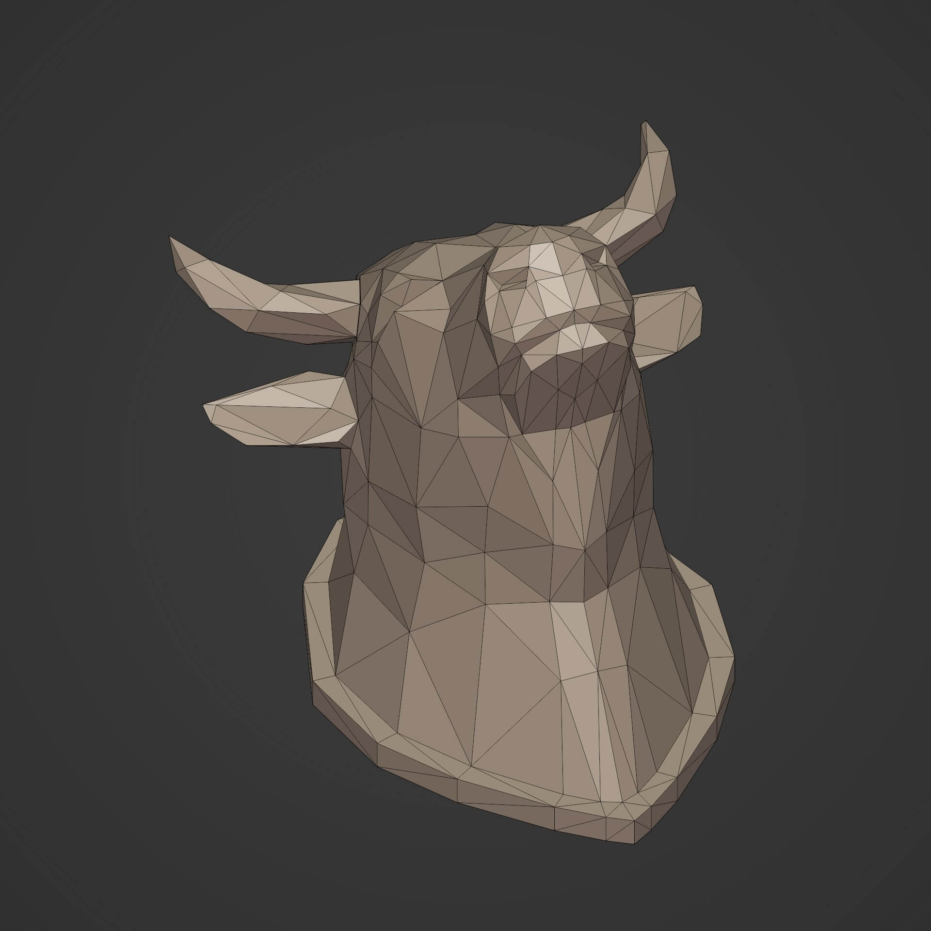 Low Poly Bull Statue -- Ready for 3D Printing by Ocstard