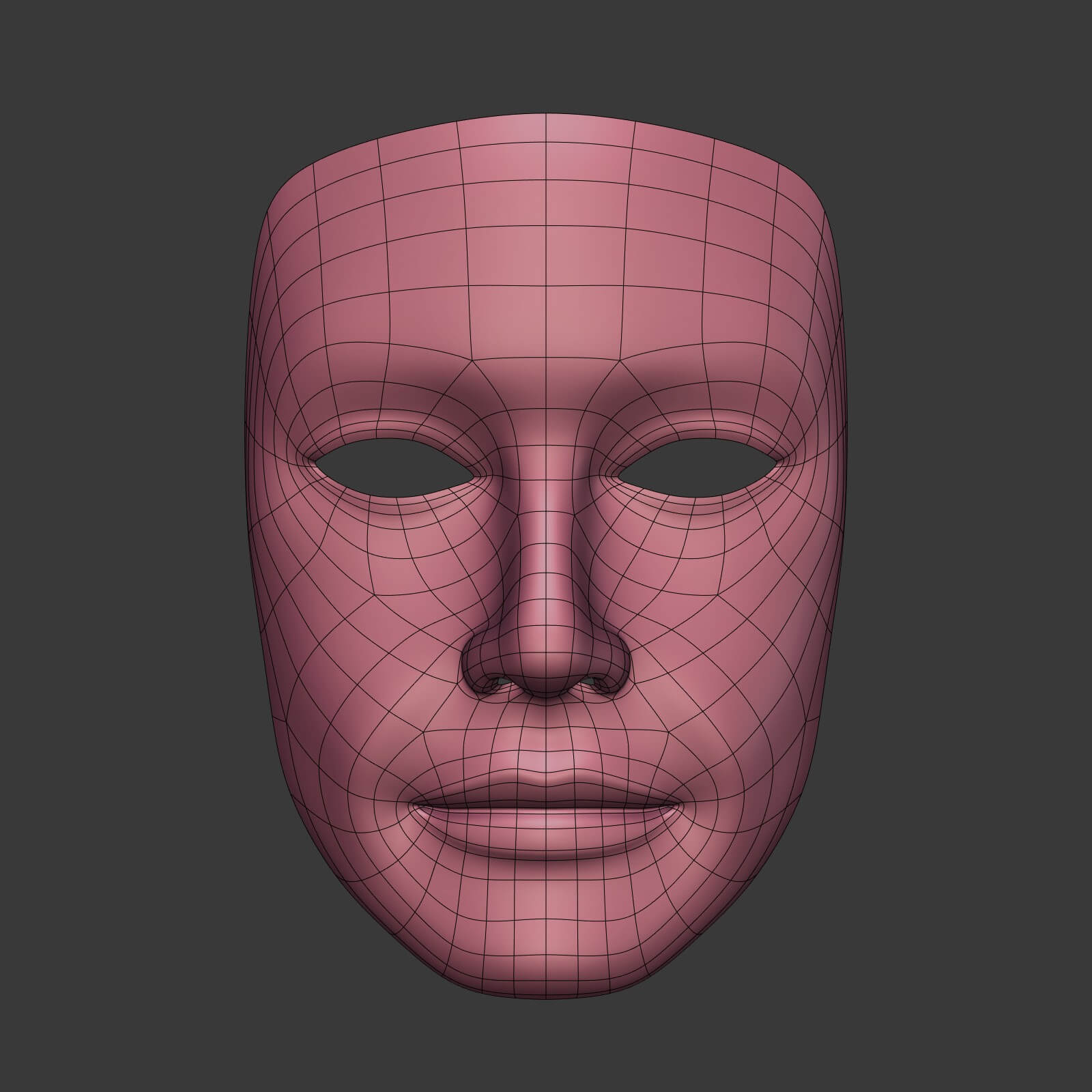 Male Theater Mask With Neutral Expressions - 3D Model by Ocstard