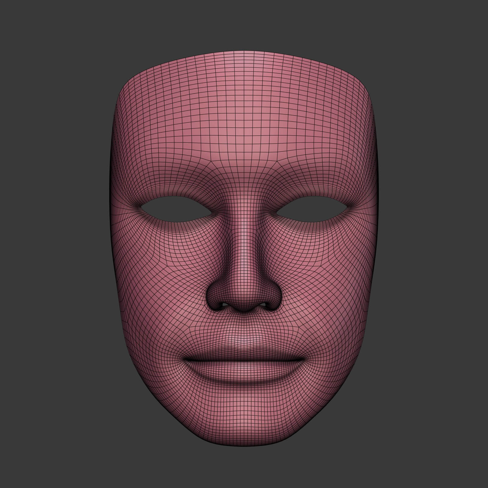 Male Theater Mask With Neutral Expressions - 3D Model by Ocstard