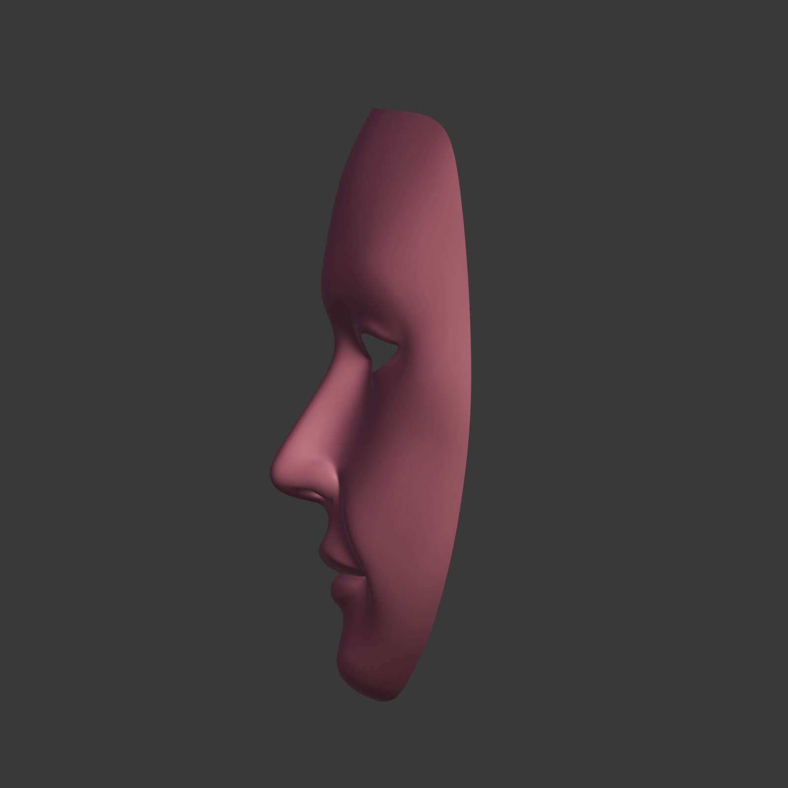 Male Theater Mask With Neutral Expressions - 3D Model by Ocstard