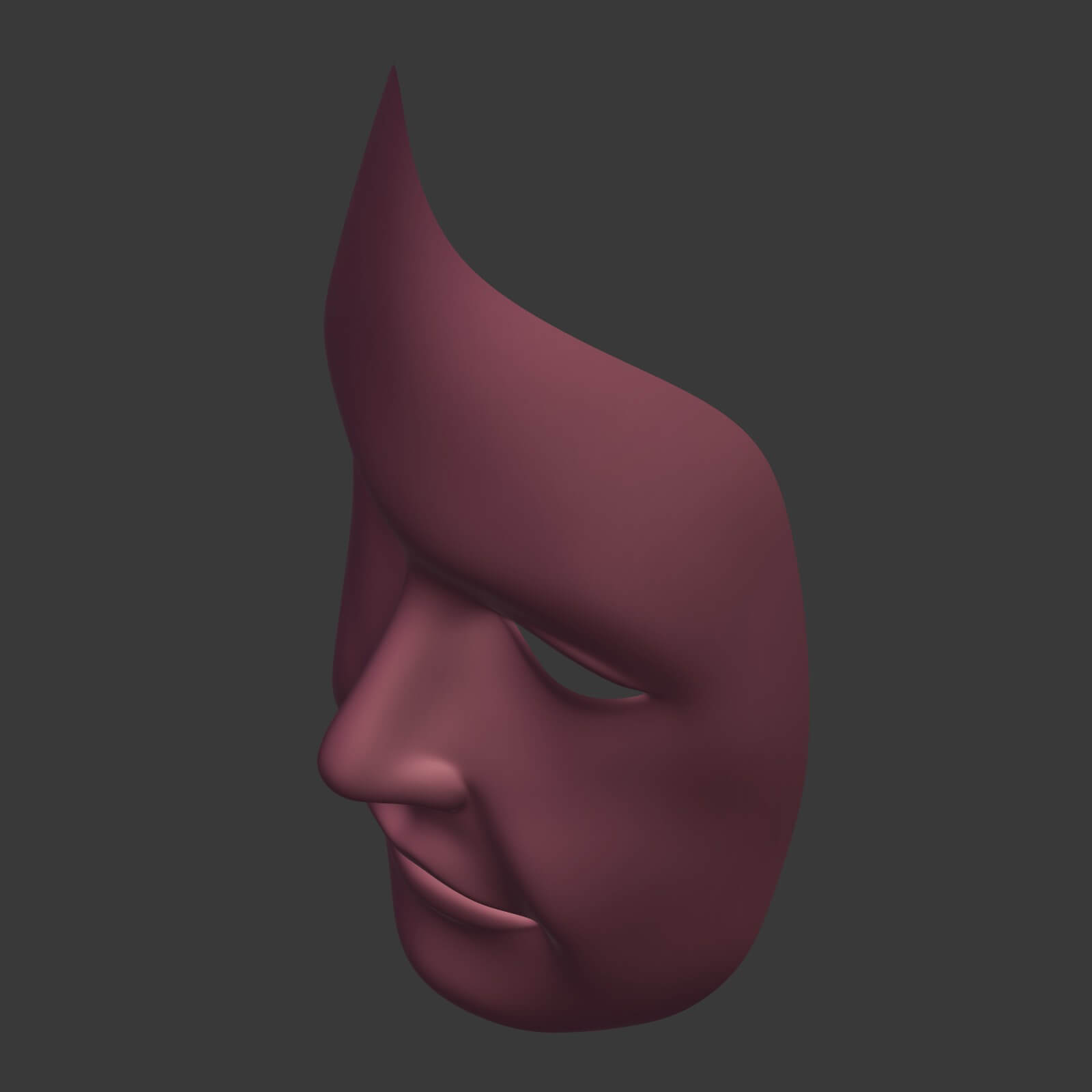 Male Theater Mask With Neutral Expressions - 3D Model by Ocstard