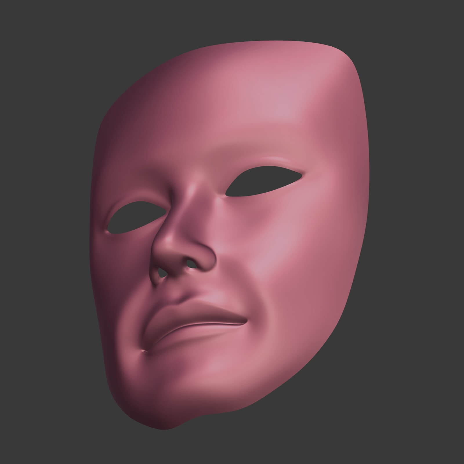 Male Theater Mask With Neutral Expressions - 3D Model by Ocstard