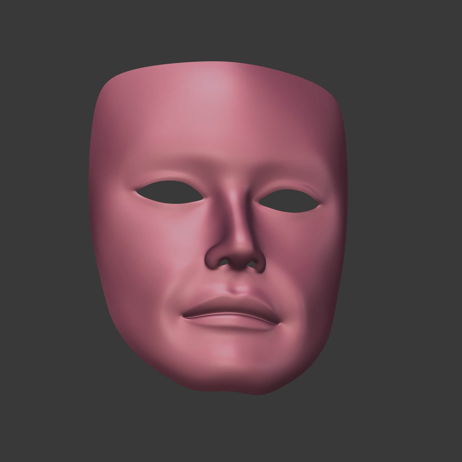Male Theater Mask With Neutral Expressions - 3D Model by Ocstard