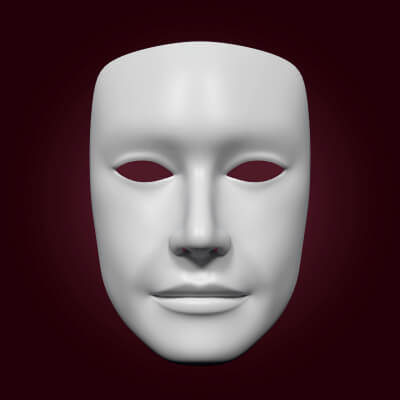 Male Theater Mask With Neutral Expressions - 3D Model by Ocstard