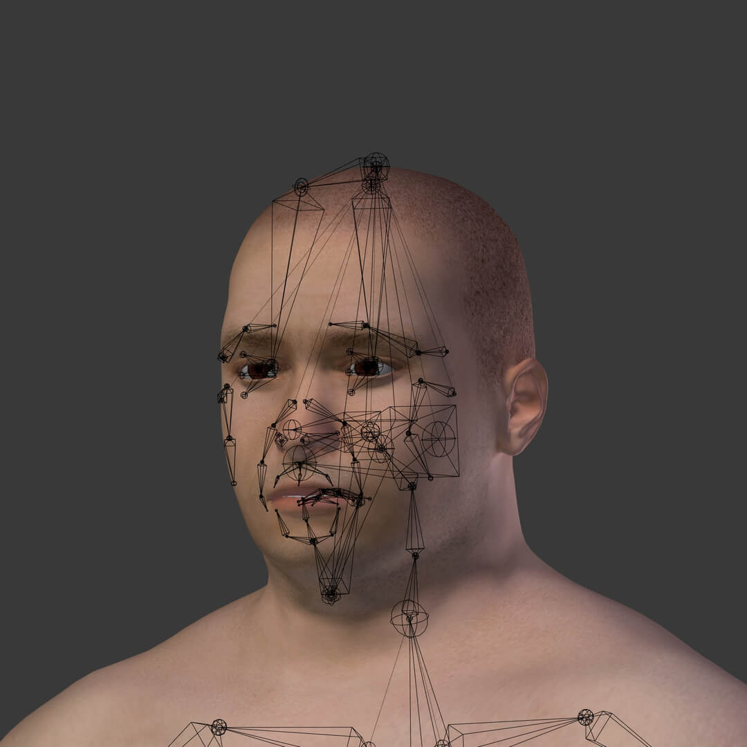 Rigged Fat Man - 3D Model by Ocstard