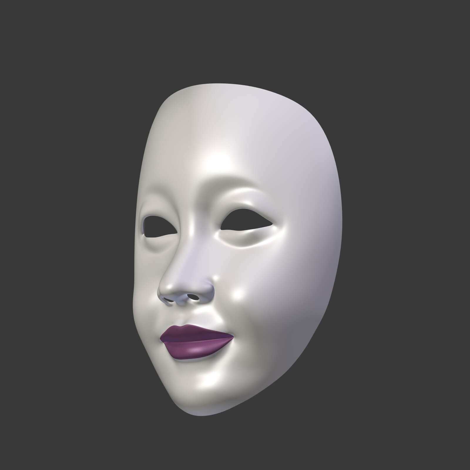 Woman Mask 1 - 3D Model by Ocstard