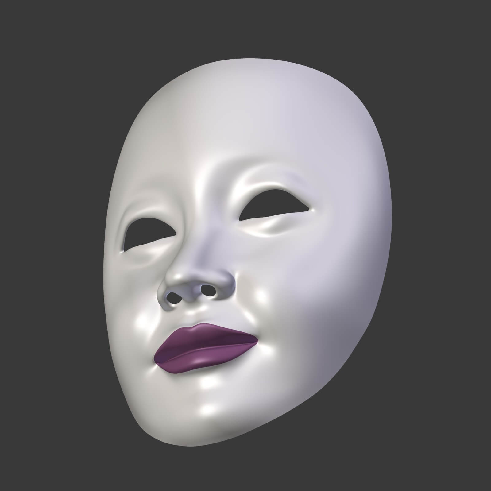 Woman Mask 1 - 3D Model by Ocstard