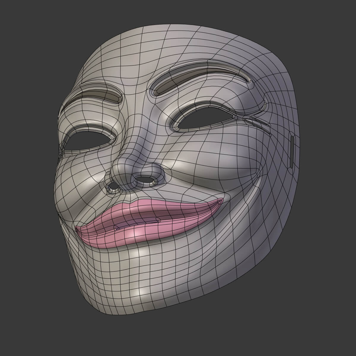 Mask Anonymous Female - 3D Model by Ocstard