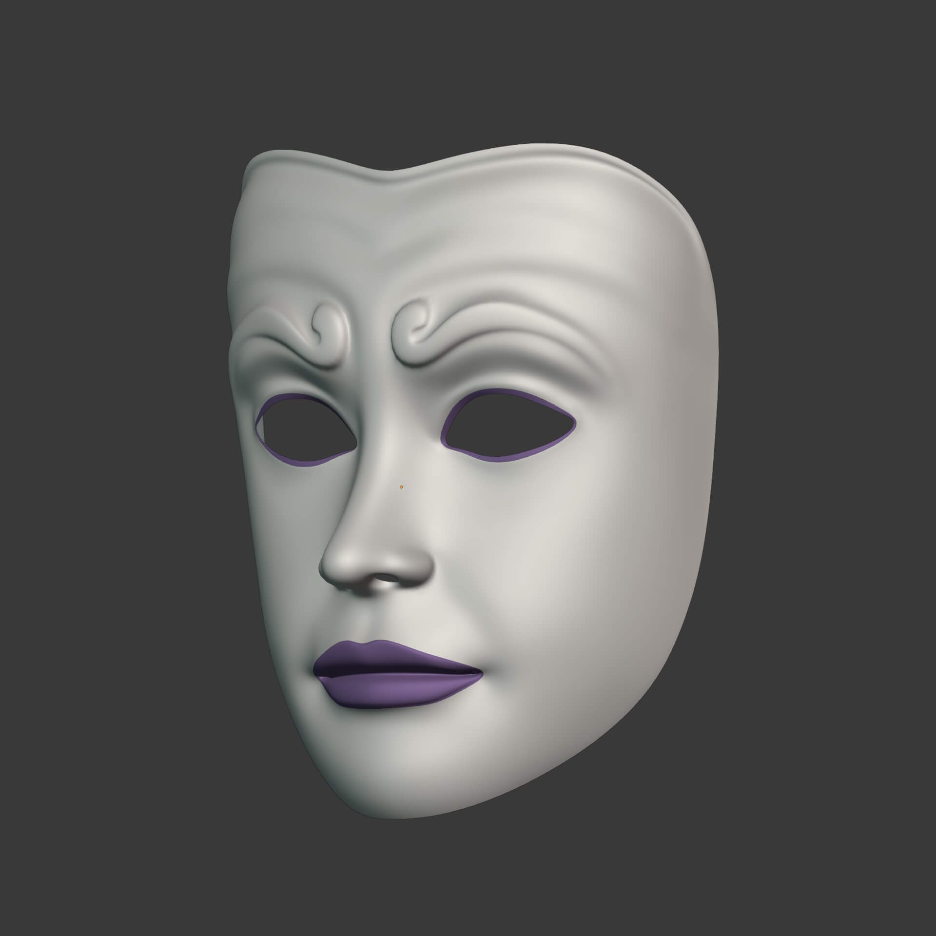 Woman Mardi Gras Mask - 3D Model by Ocstard