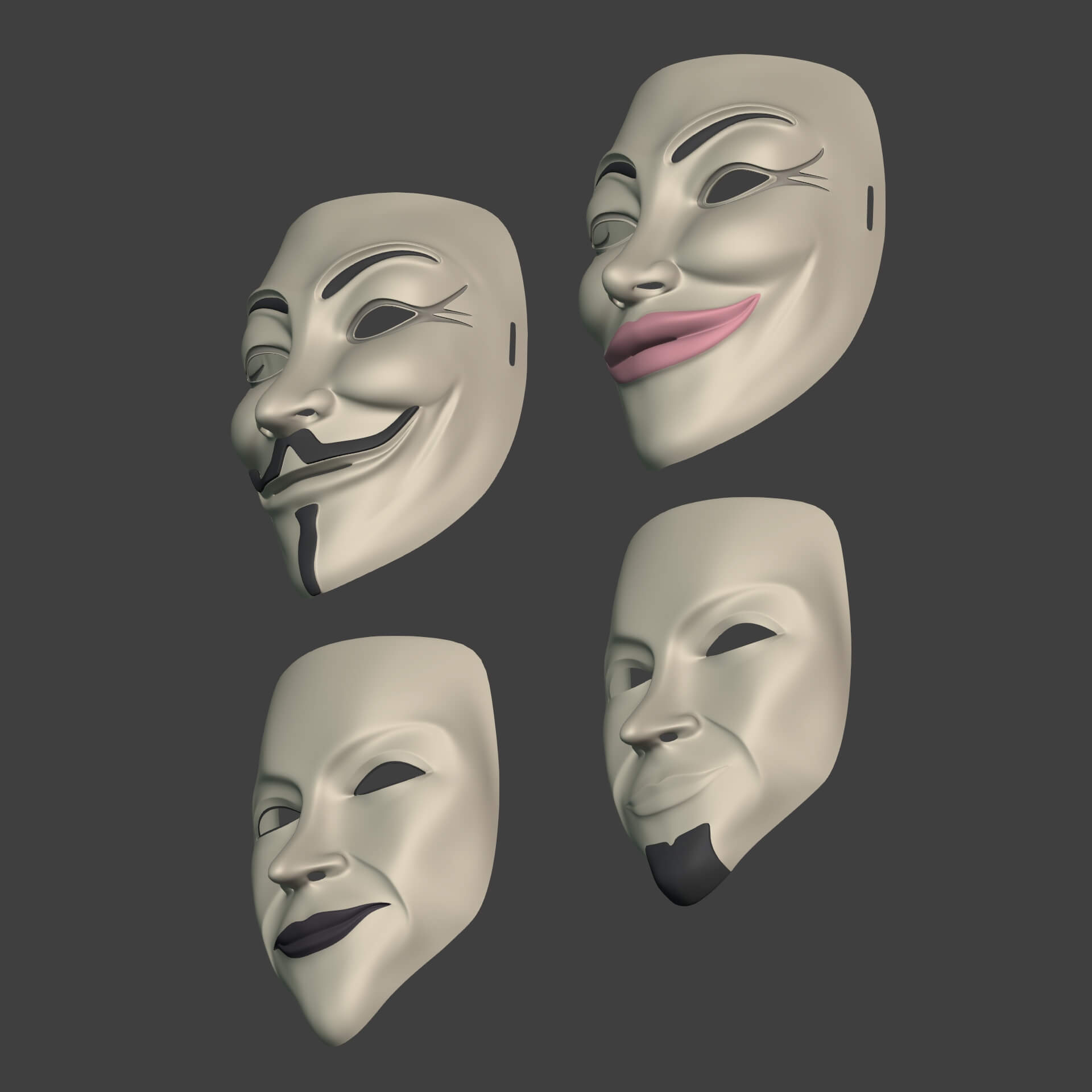 Generic Masks Pack - 3D Model by Ocstard