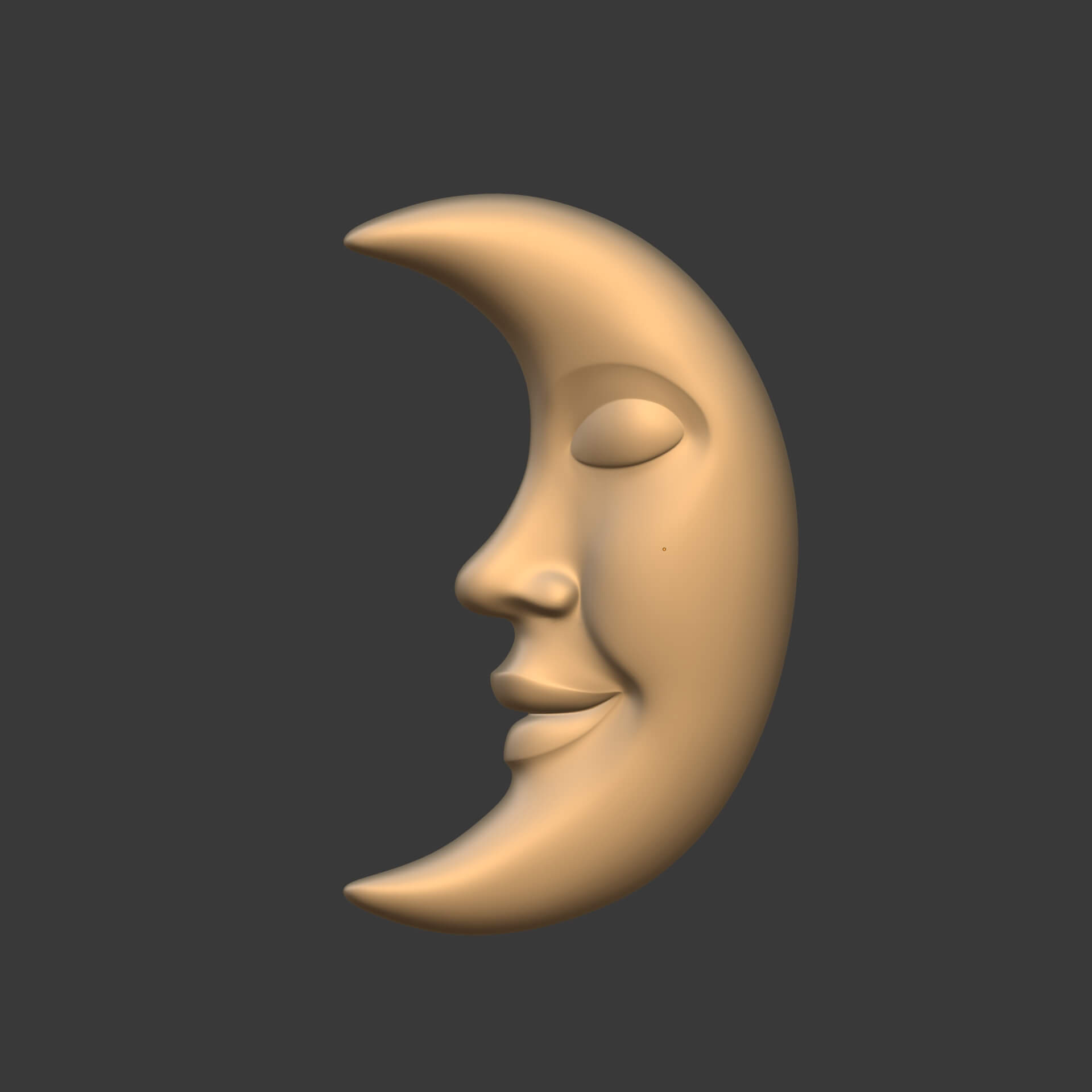Moon Face Pendant - 3D Print Model by Ocstard