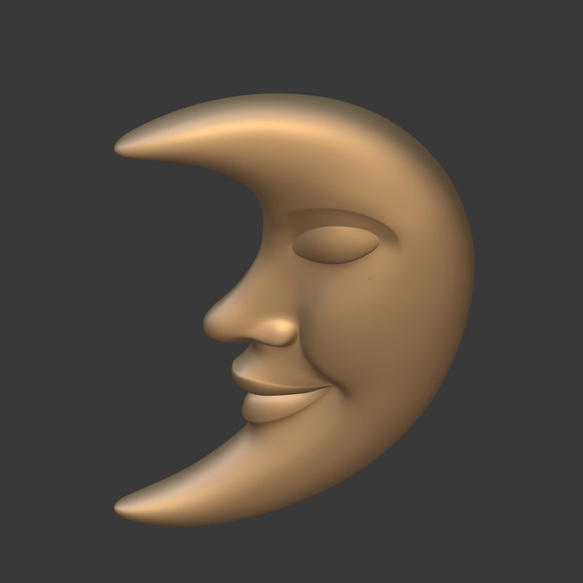 Moon Face Pendant - 3D Print Model by Ocstard