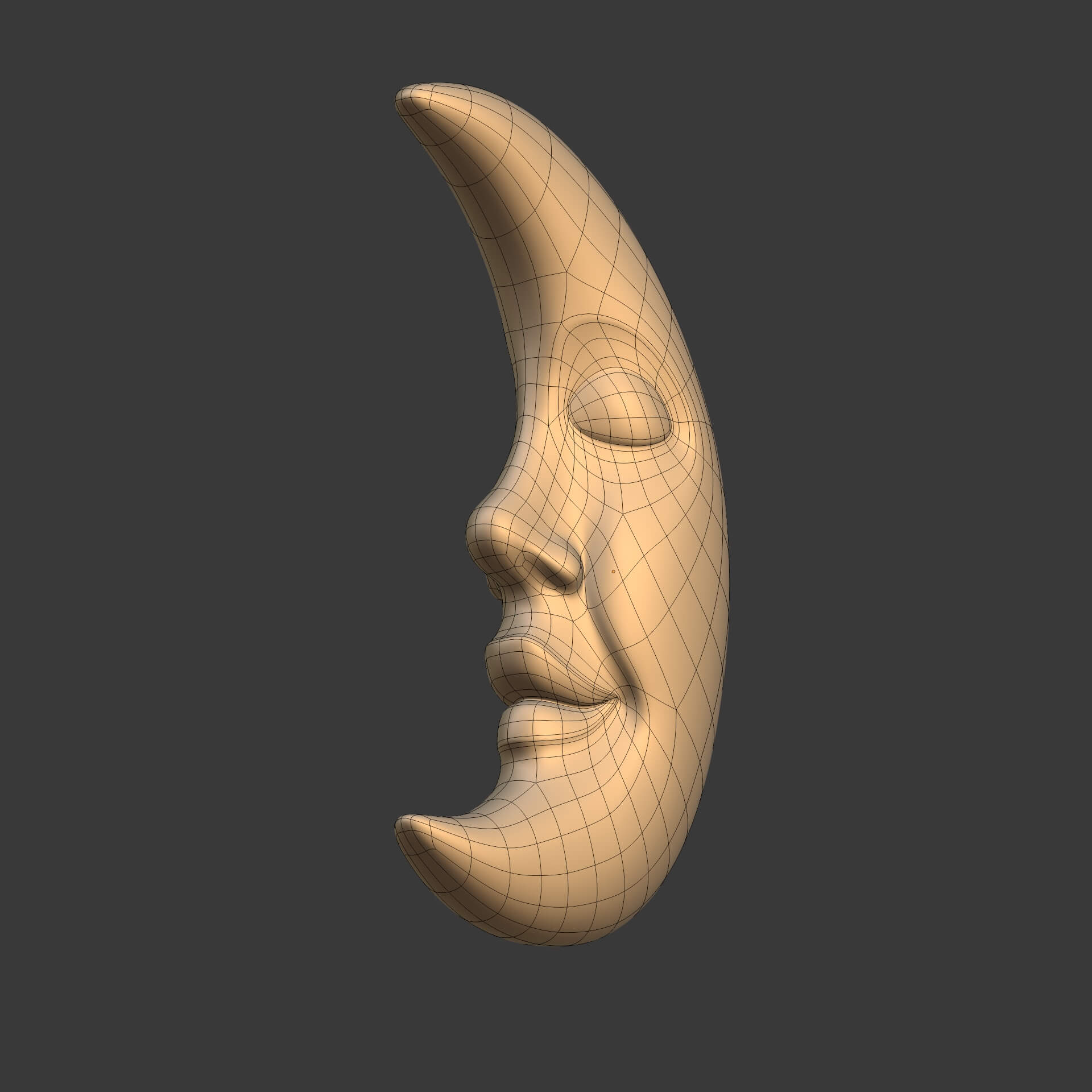 Moon Face Pendant - 3D Print Model by Ocstard