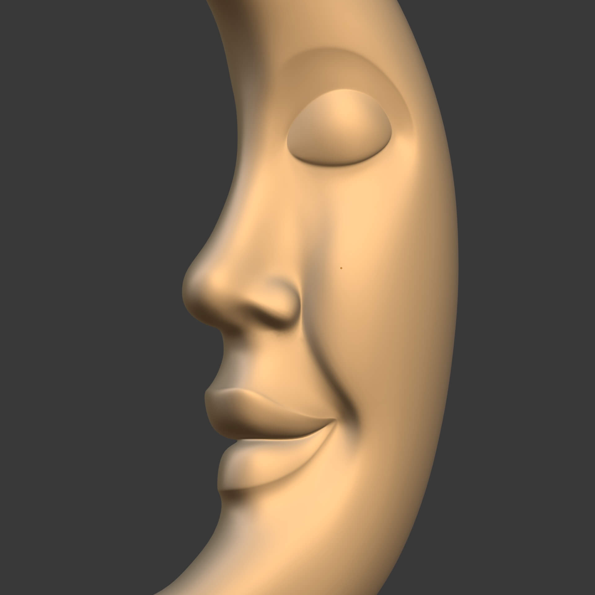 Moon Face Pendant - 3D Print Model by Ocstard
