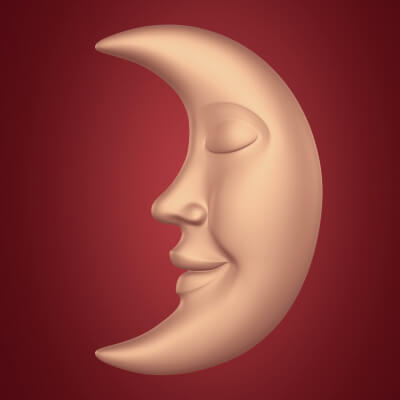 Moon Face Pendant - 3D Print Model by Ocstard