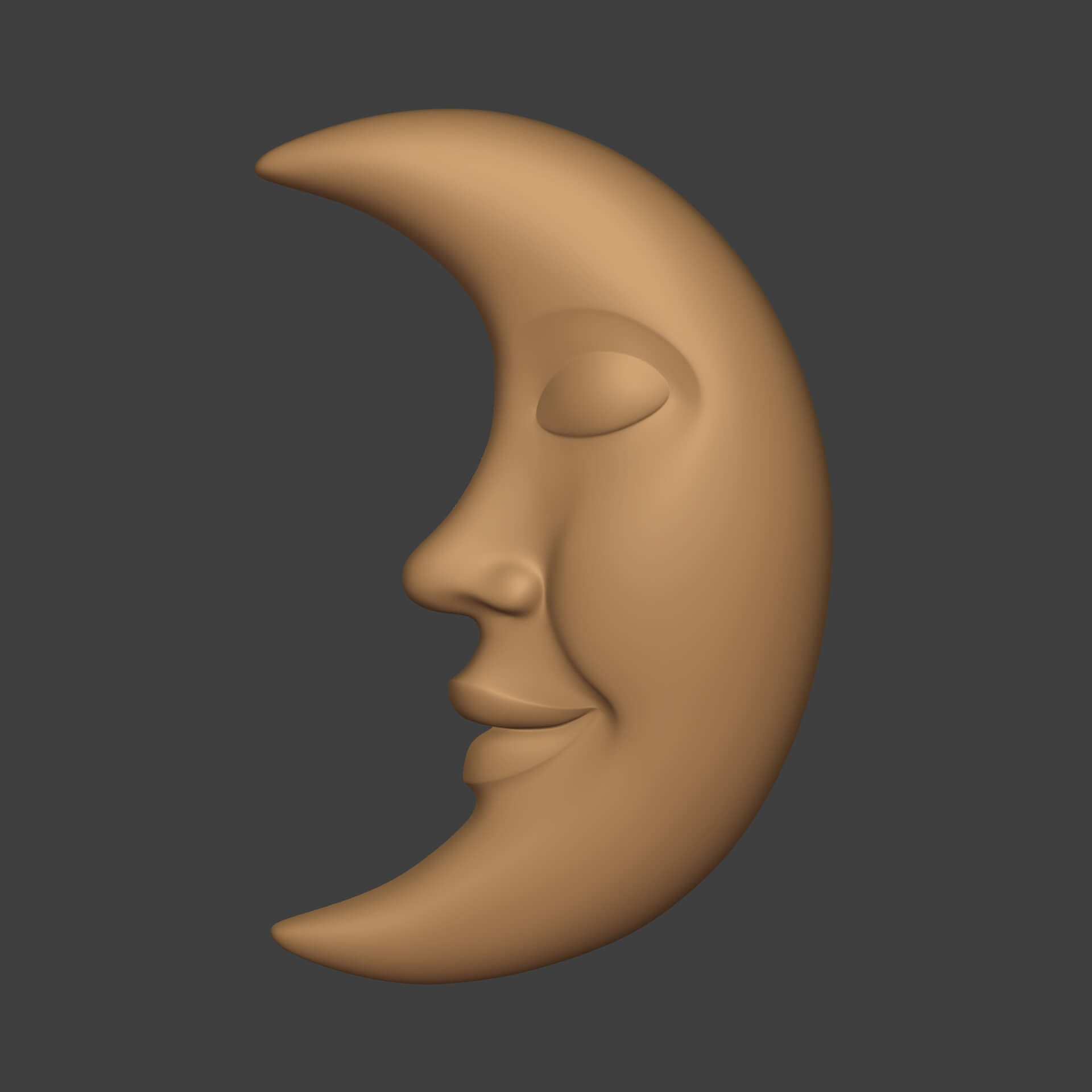 Moon Face -- Ready for Printing 3D Print Model by Ocstard