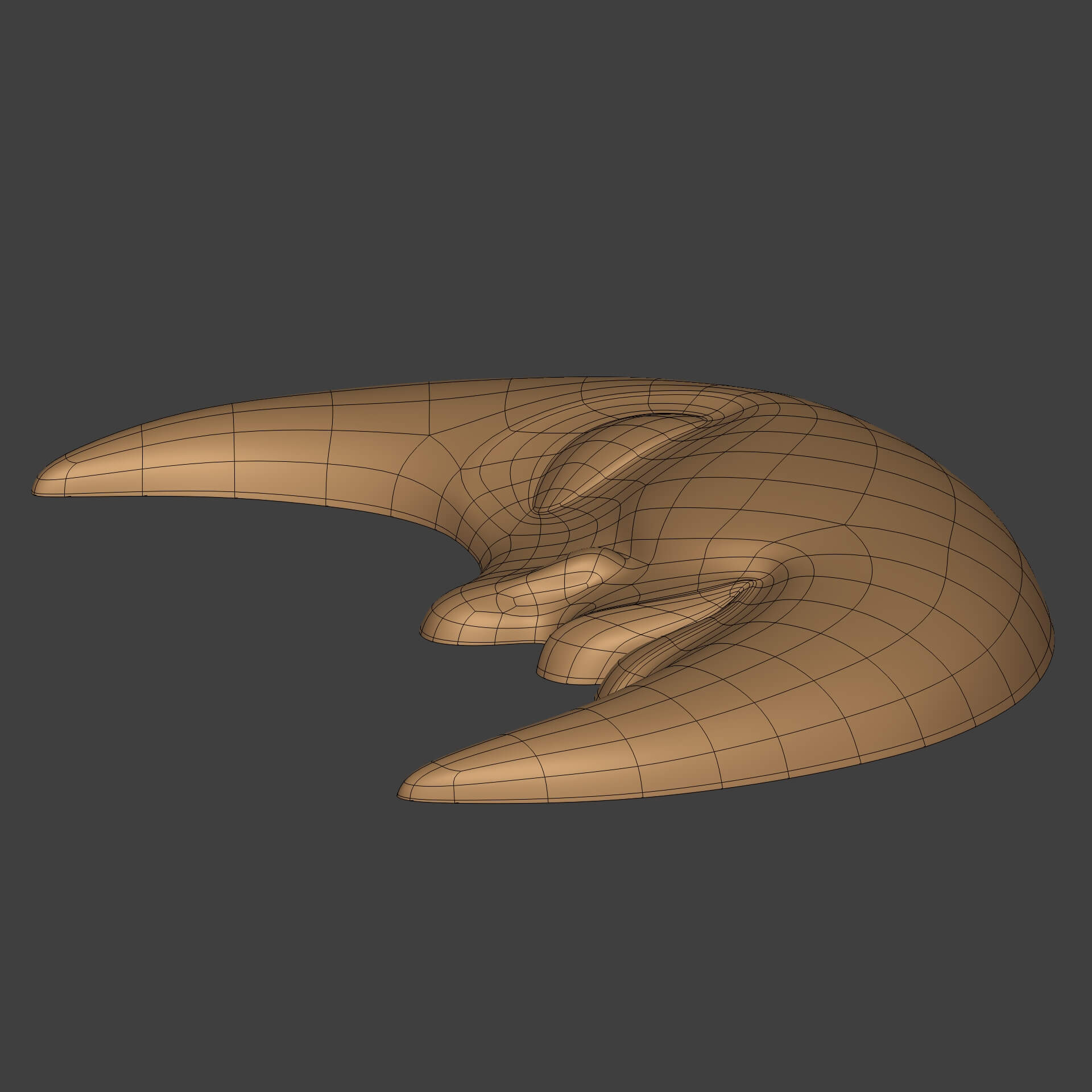 Moon - Crescent Face Pendant 3D Model by Ocstard