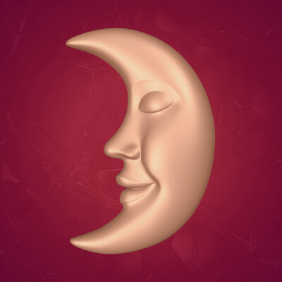 Moon - Crescent Face Pendant 3D Model by Ocstard