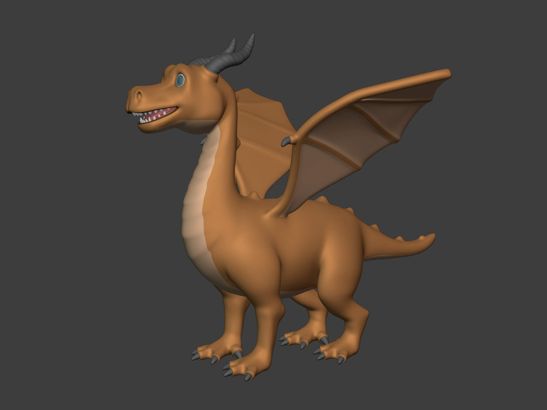 Cartoon Dragon - 3D Model by Ocstard