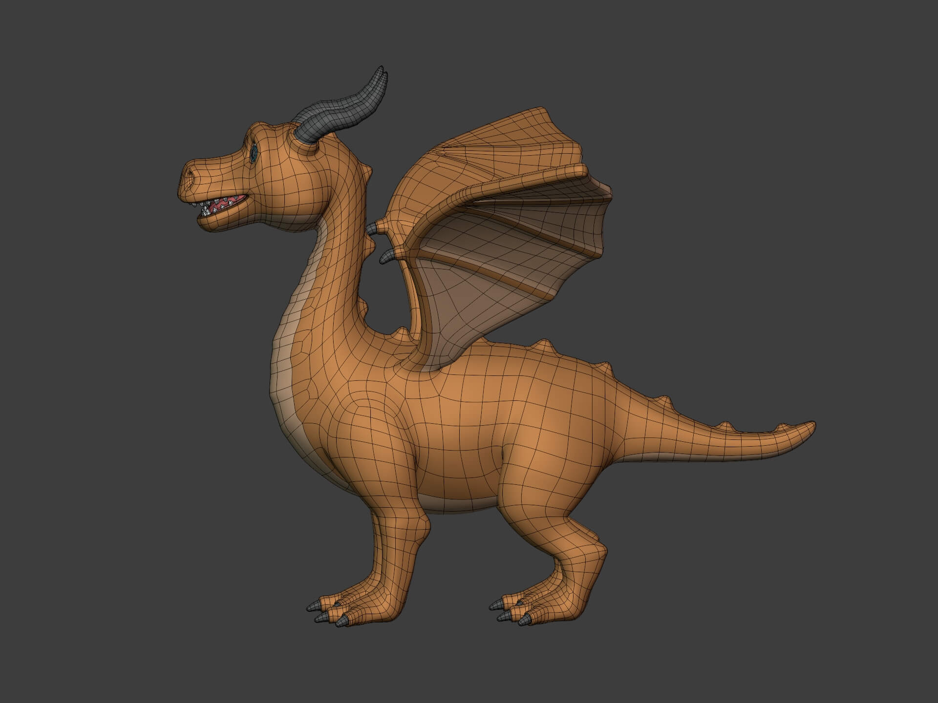 Cartoon Dragon - 3D Model by Ocstard