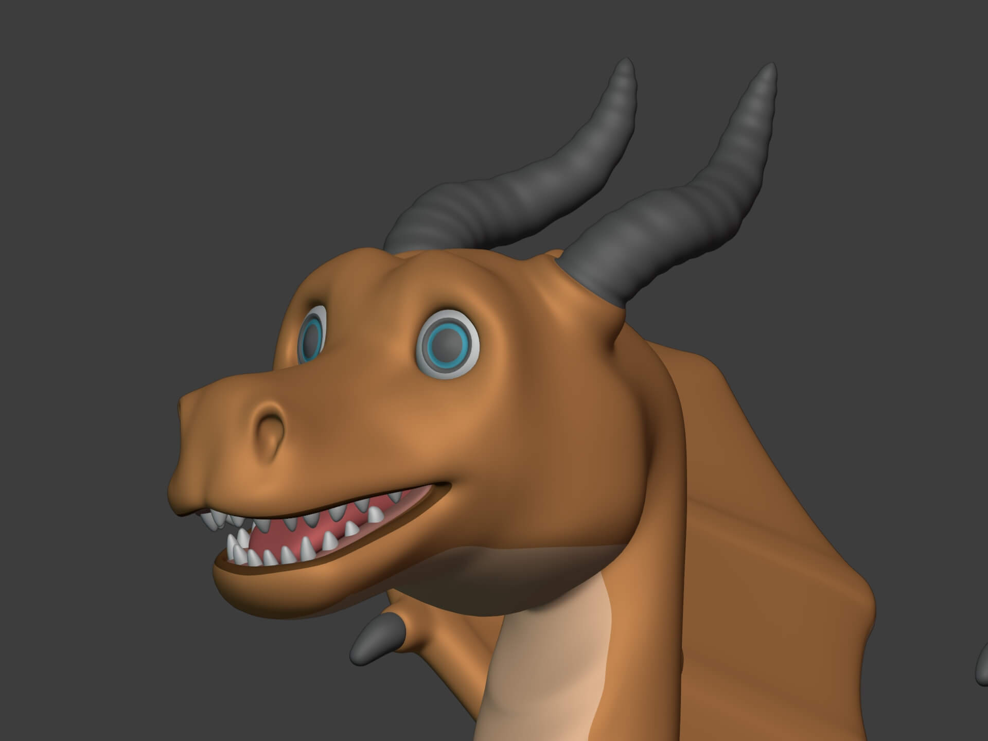 Cartoon Dragon - 3D Model by Ocstard