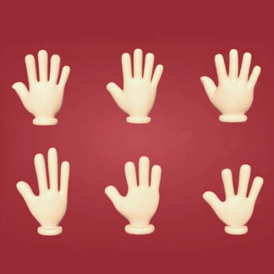 Cartoon Hands Pack - 3D Model by Ocstard