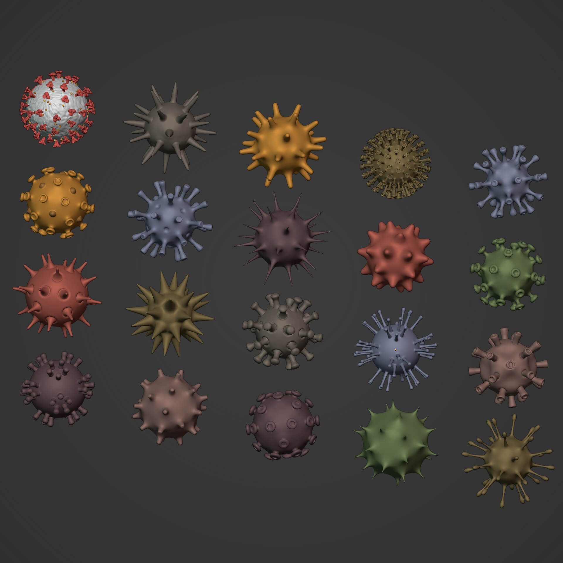 Virus Collection - 3D Model by Ocstard