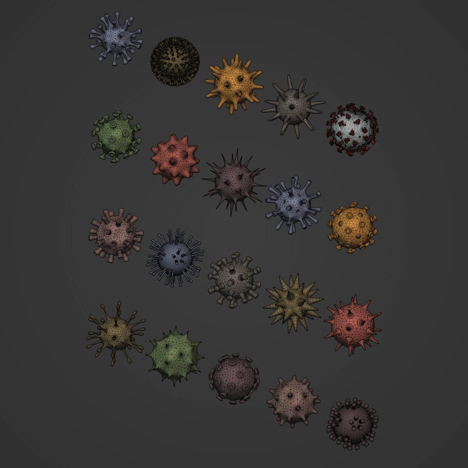 Virus Collection - 3D Model by Ocstard
