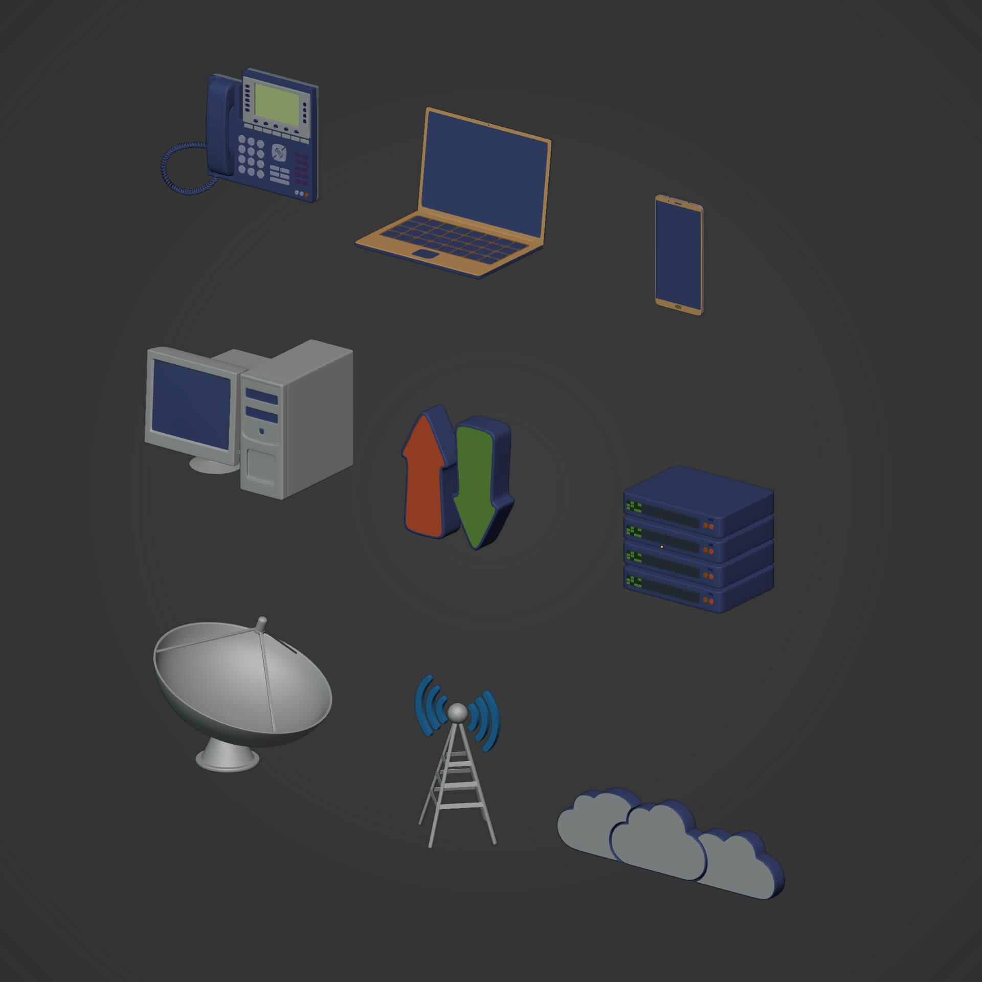 Computer Icons Pack - 3D Model by Ocstard